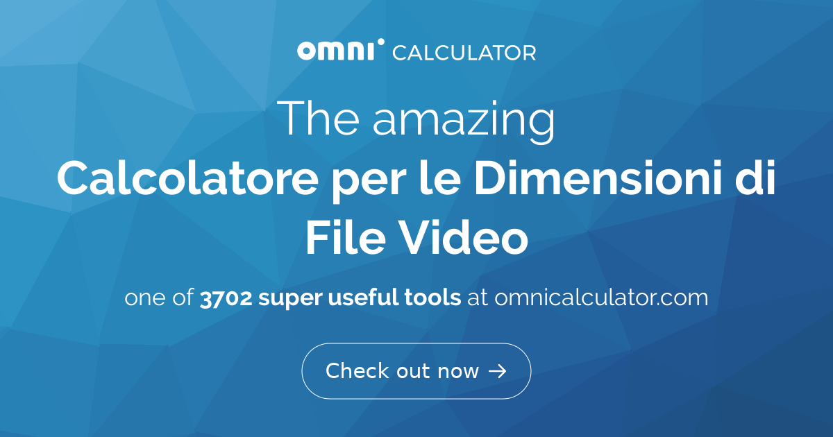 Calcolatore per le Dimensioni di File Video