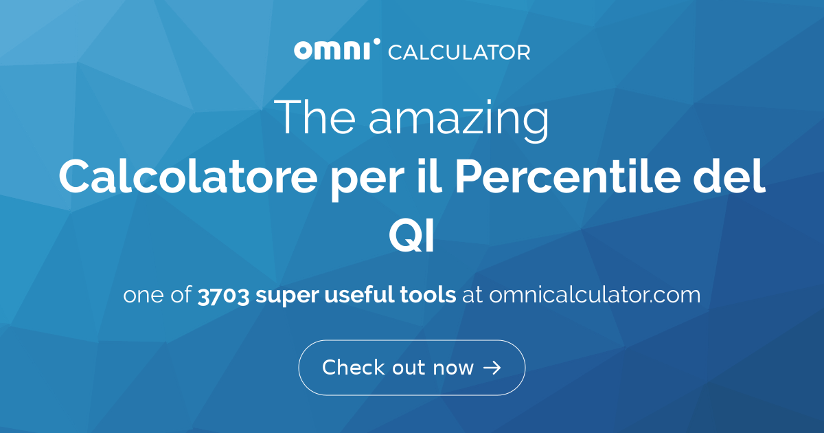Calcolatore per il Percentile del QI