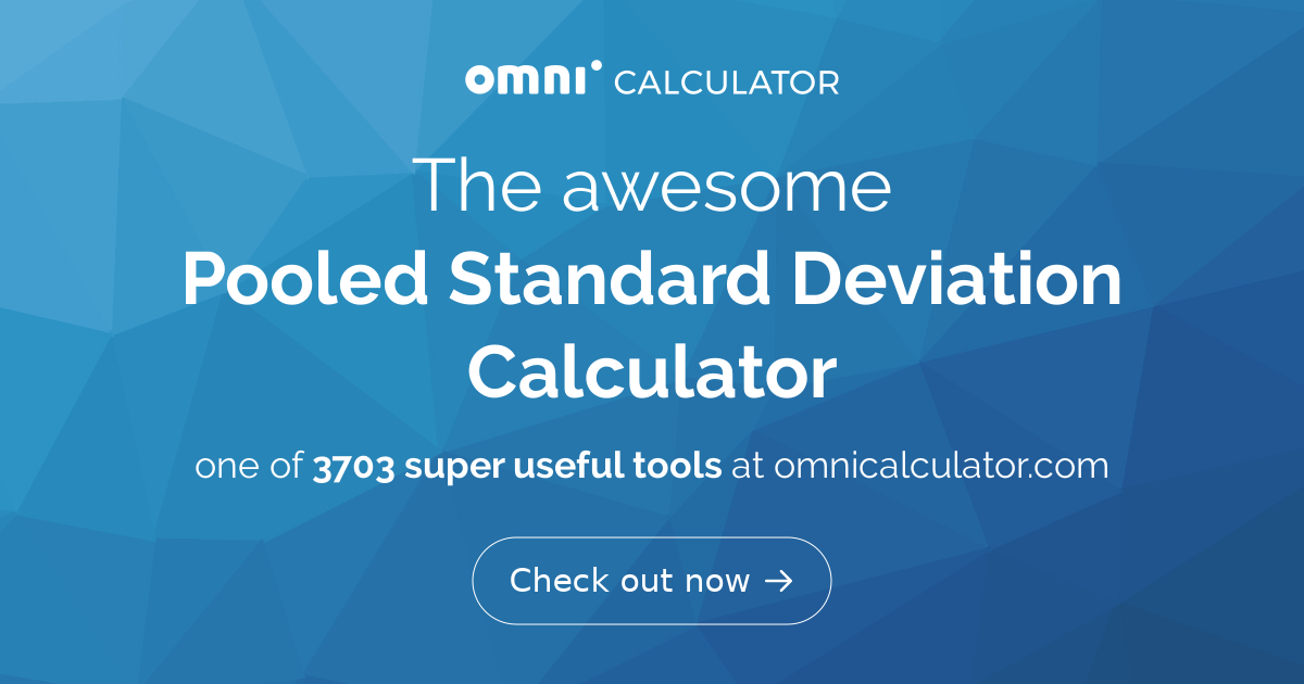 Pooled Standard Deviation Calculator