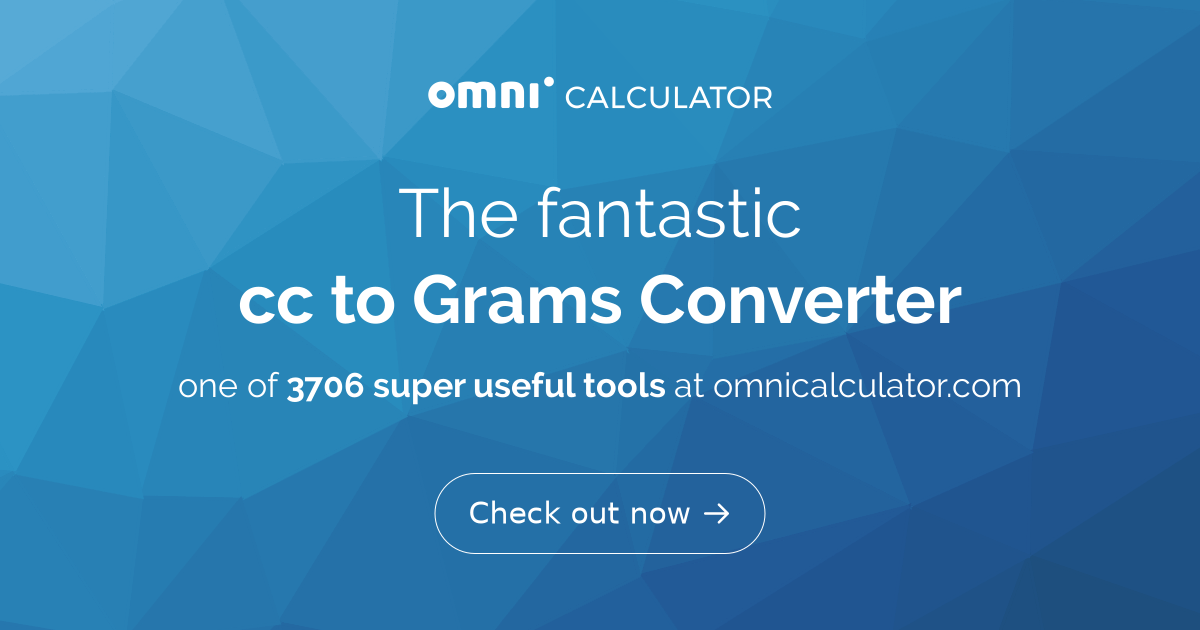 cc to Grams Converter