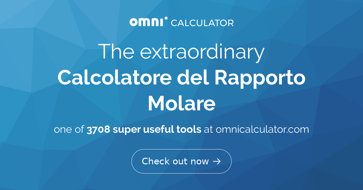 Calcolatore del Rapporto Molare