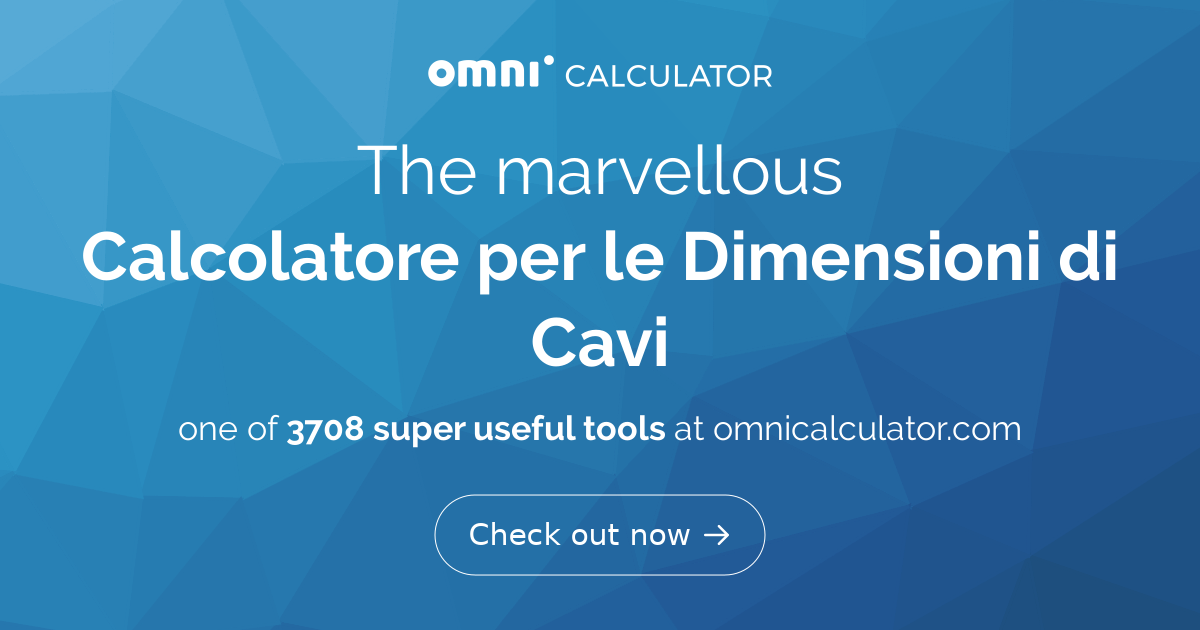 Calcolatore per le Dimensioni di Cavi