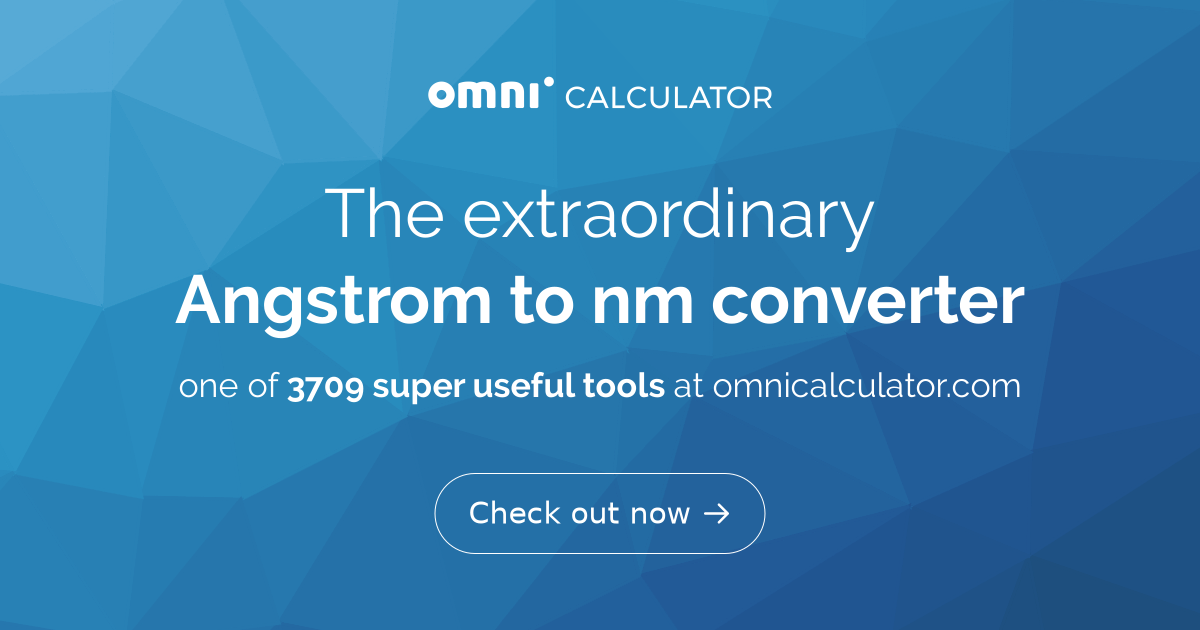 Angstrom to nm converter