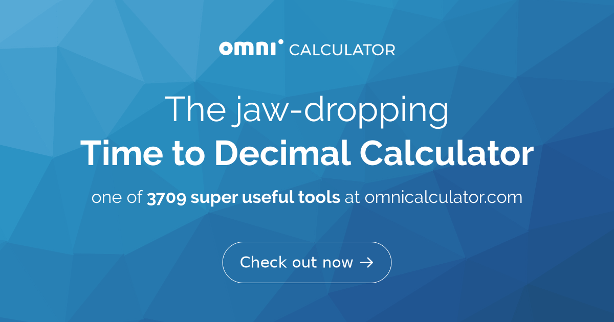 Time to Decimal Calculator