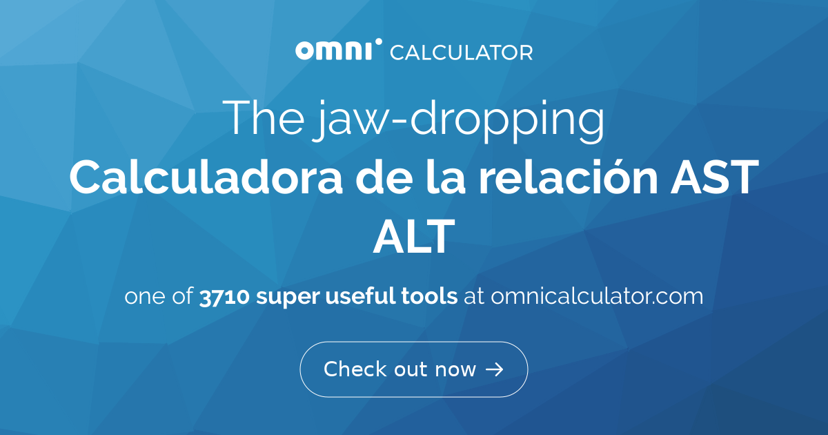 Calculadora de la relación AST ALT