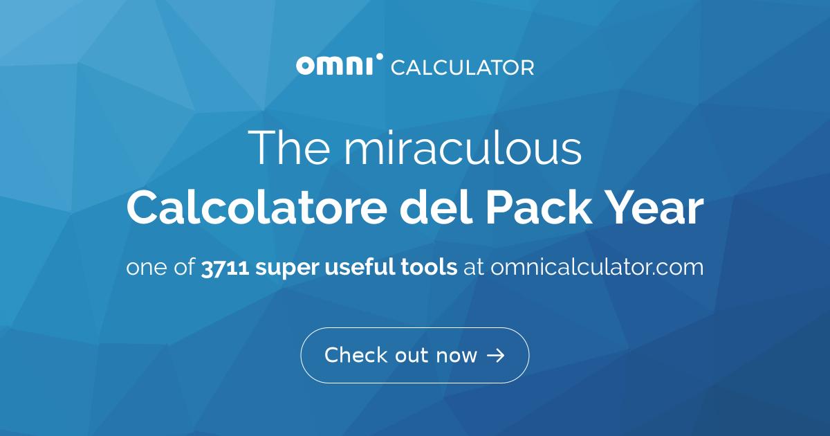 Calcolatore del Pack Year