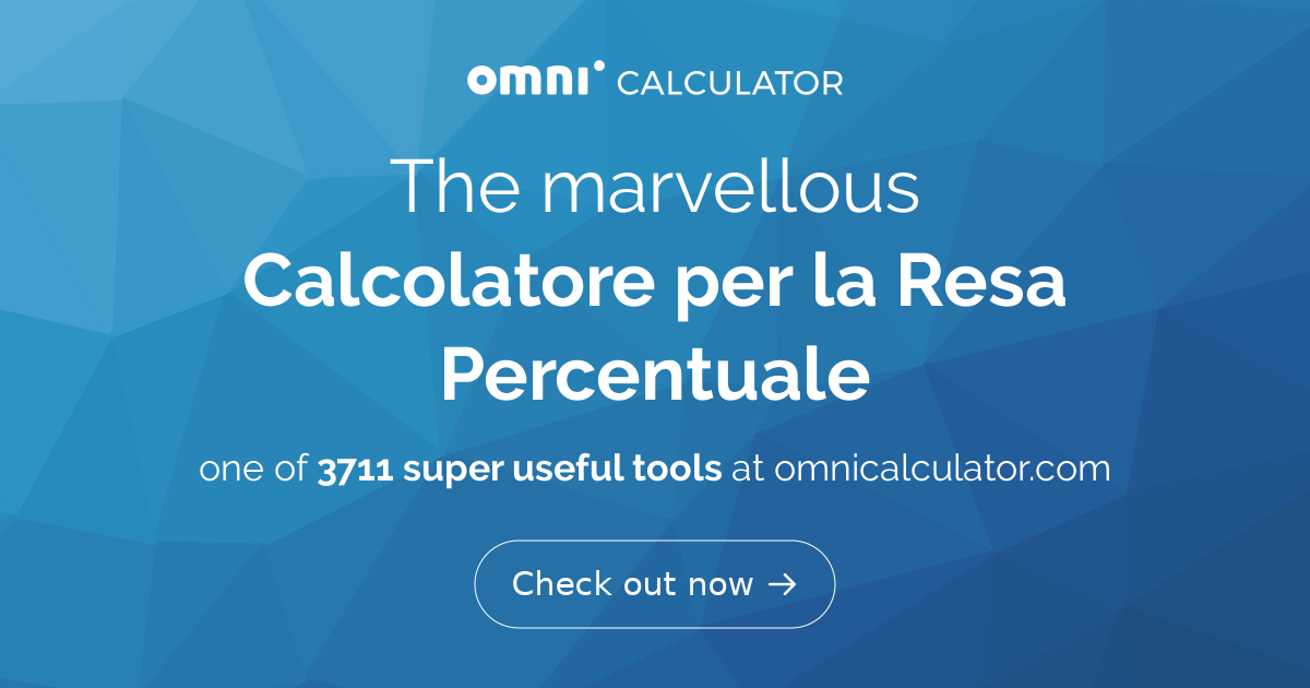 Calcolatore per la Resa Percentuale