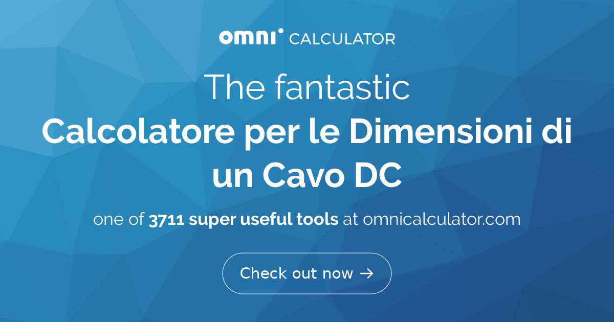 Calcolatore per le Dimensioni di un Cavo DC