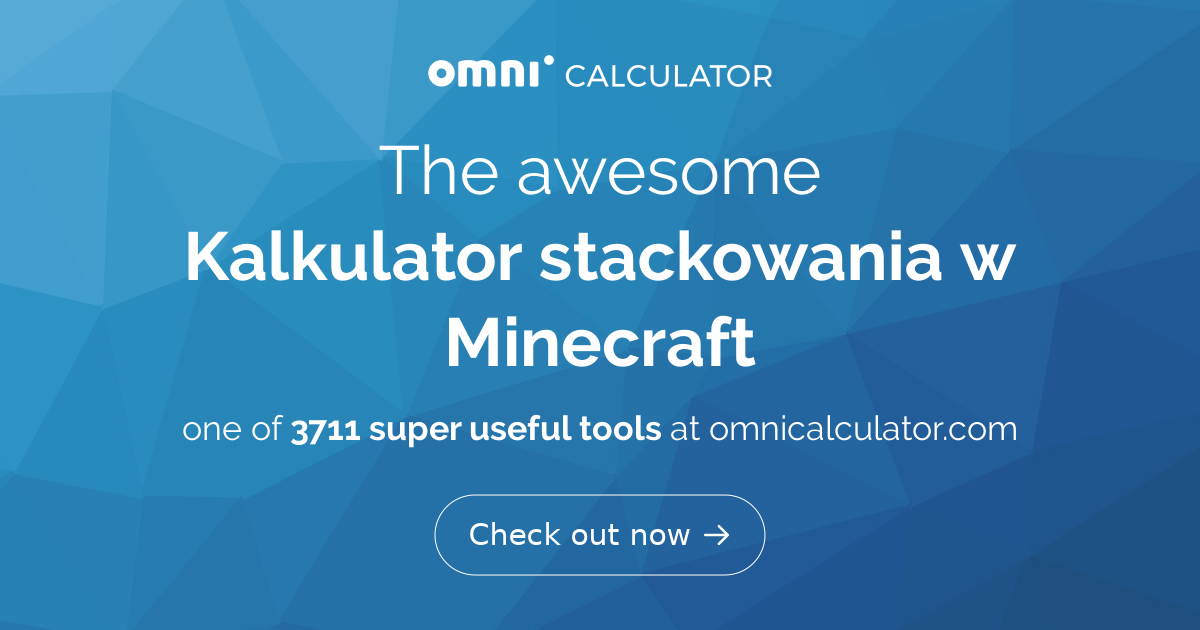 Kalkulator stackowania w Minecraft