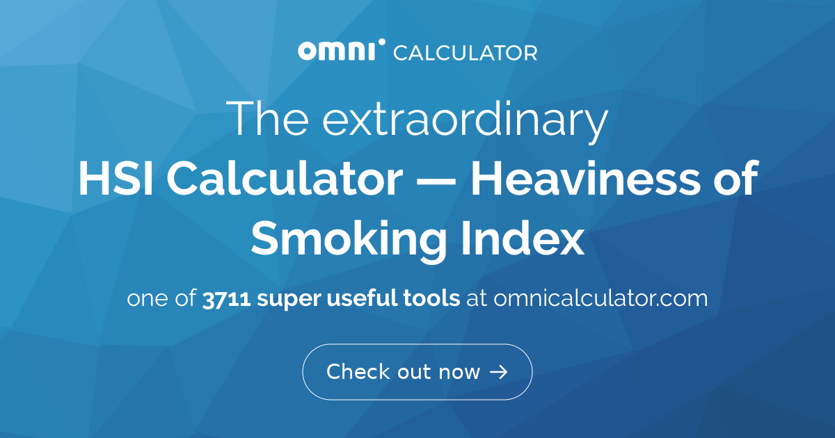 HSI Calculator | Heaviness of Smoking Index