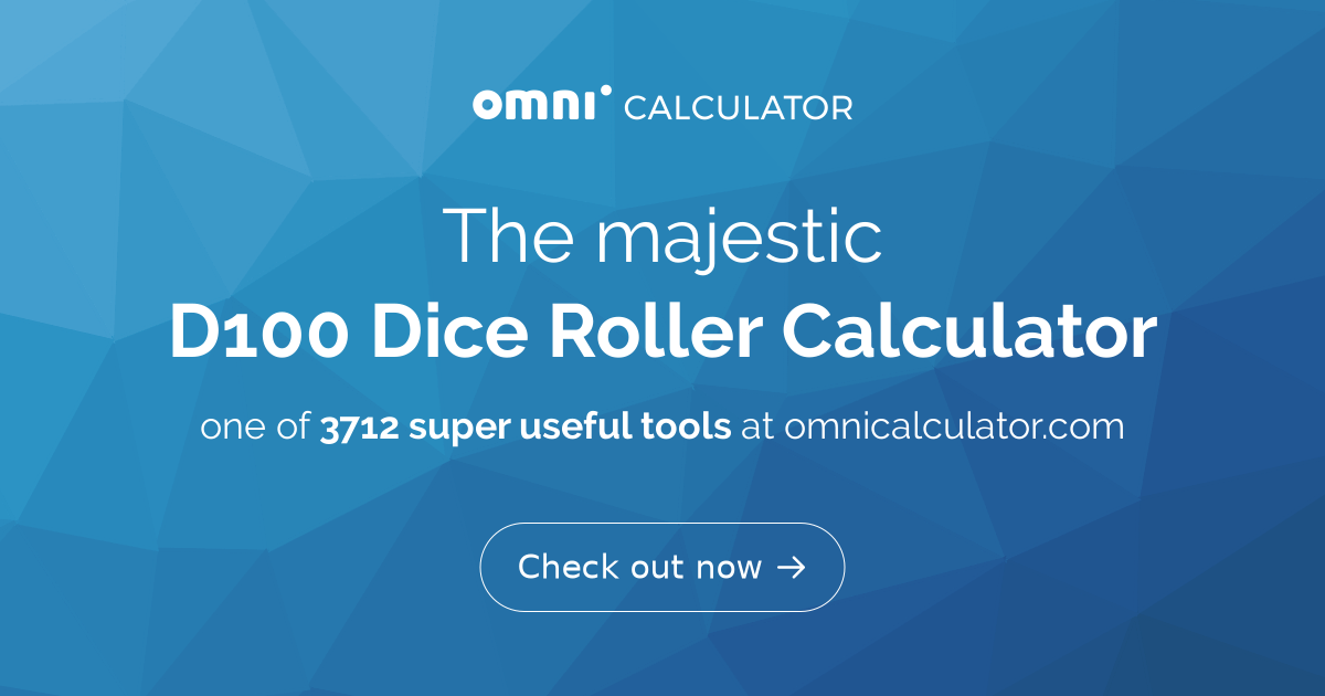 D100 Dice Roller Calculator