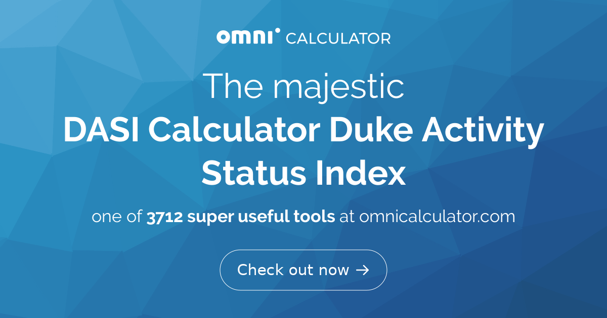 DASI Calculator (Duke Activity Status Index)