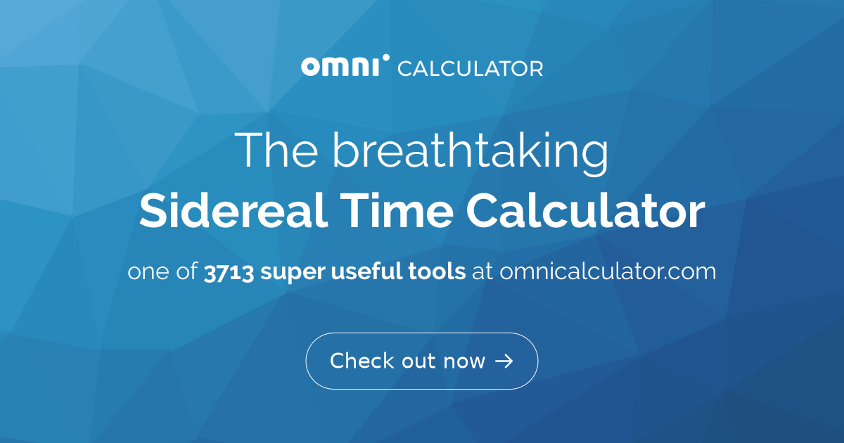 Sidereal Time Calculator