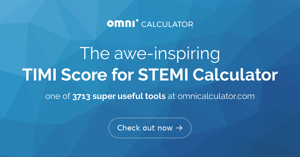TIMI Score for STEMI Calculator