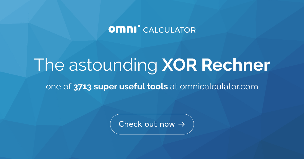 XOR Rechner | Bitweise exklusive OR-Logik