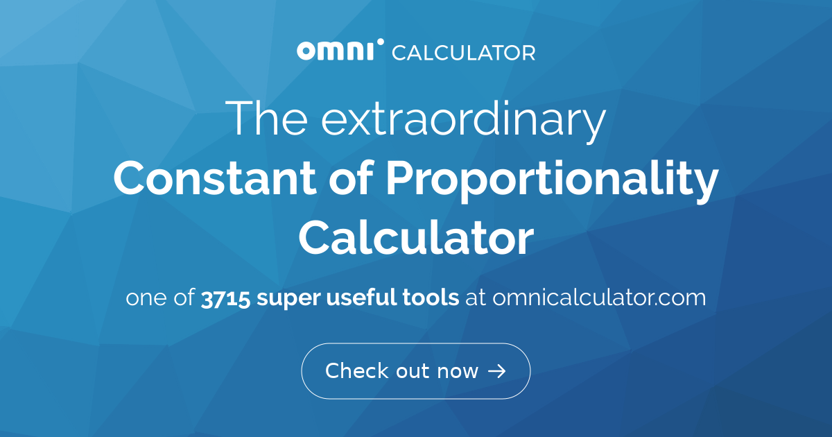 Constant of Proportionality Calculator