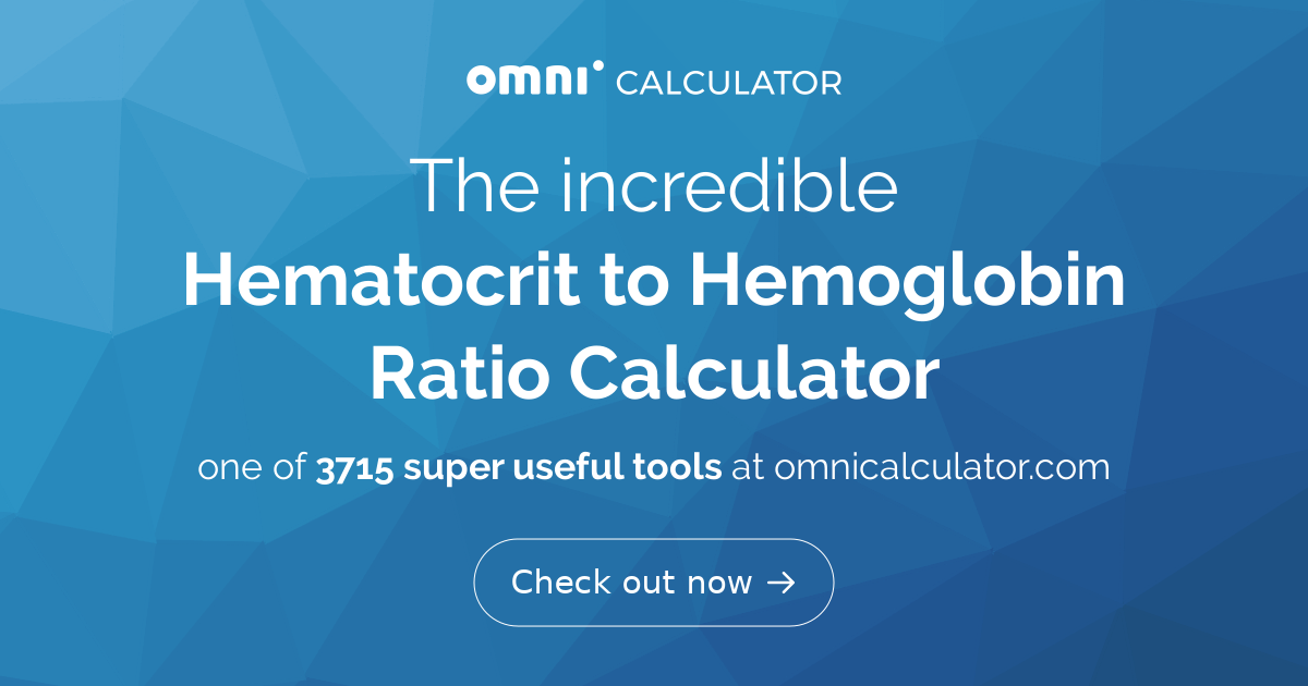 Hematocrit to Hemoglobin Ratio Calculator