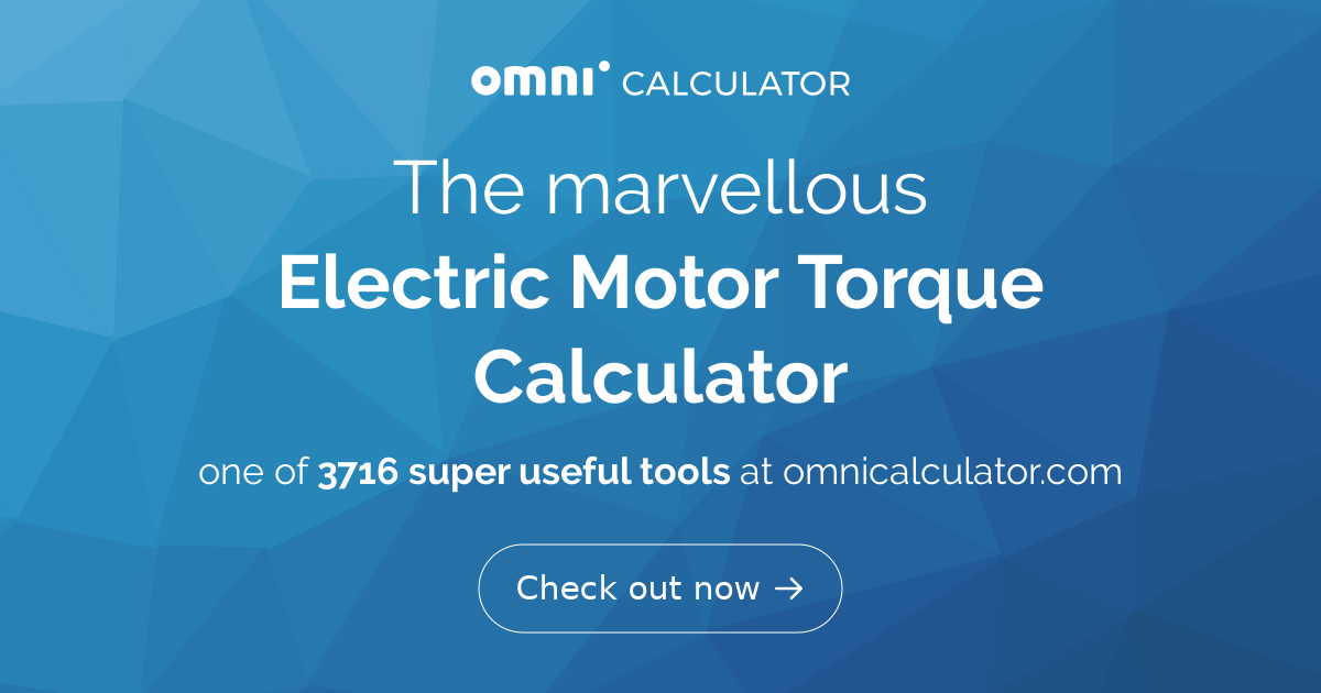 Electric Motor Torque Calculator