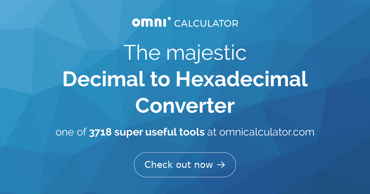 Decimal to Hexadecimal Converter