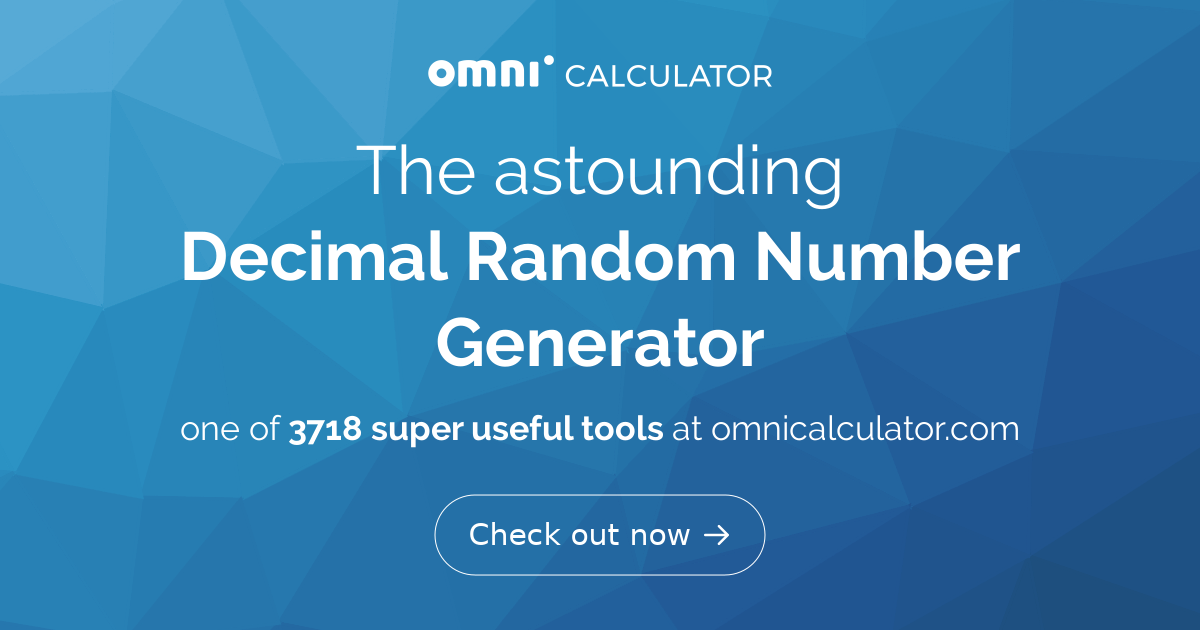 Decimal Random Number Generator