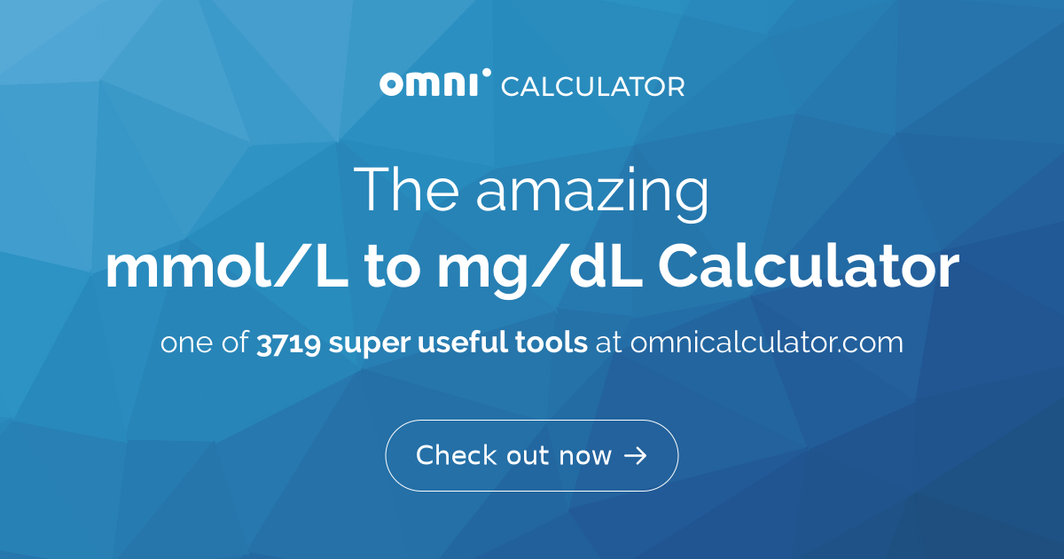 mmol/L to mg/dL Calculator