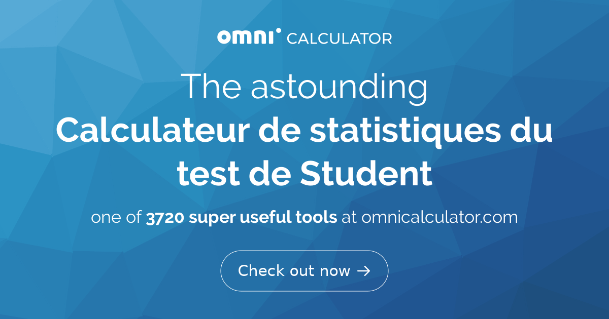 Calculateur de statistiques du test de Student