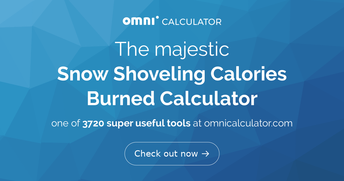 Snow Shoveling Calories Burned Calculator