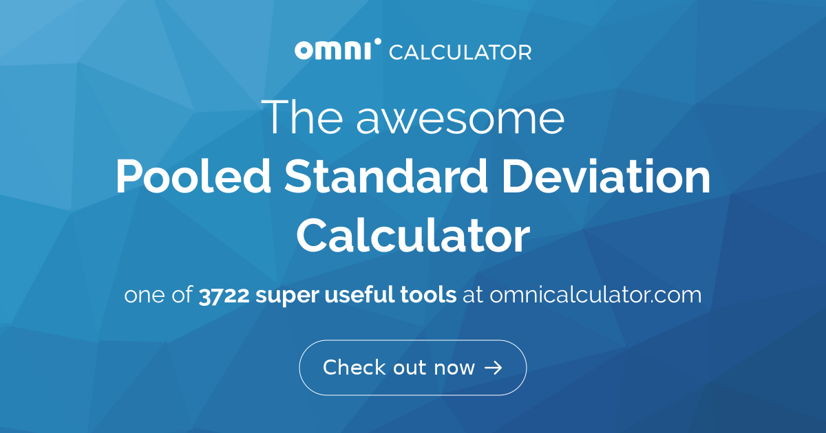 Pooled Standard Deviation Calculator