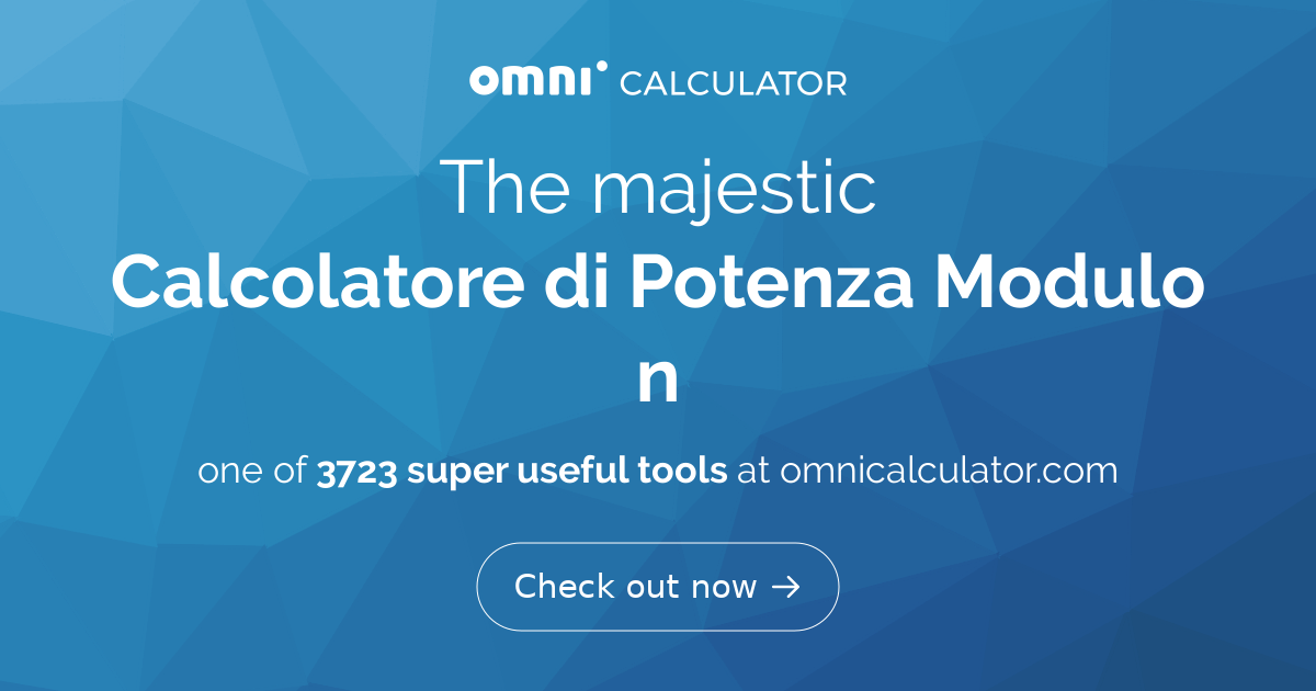 Calcolatore di Potenza Modulo n