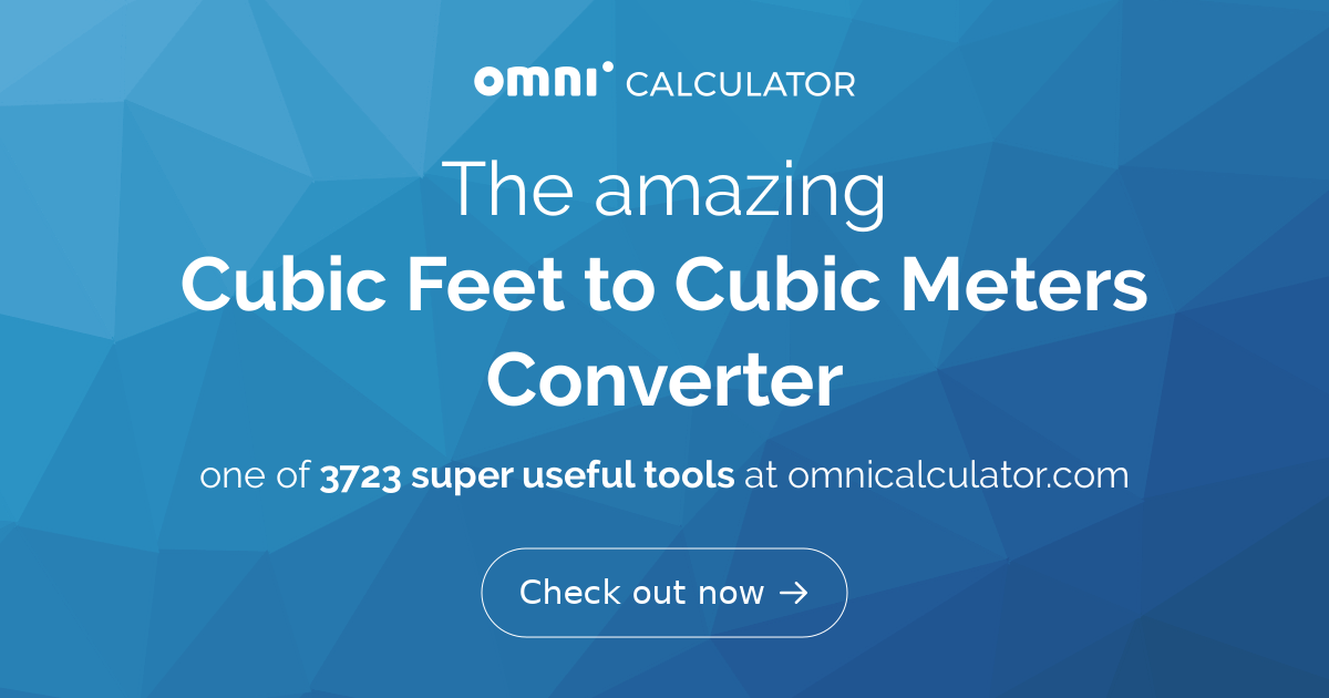 Cubic Feet to Cubic Meters Converter