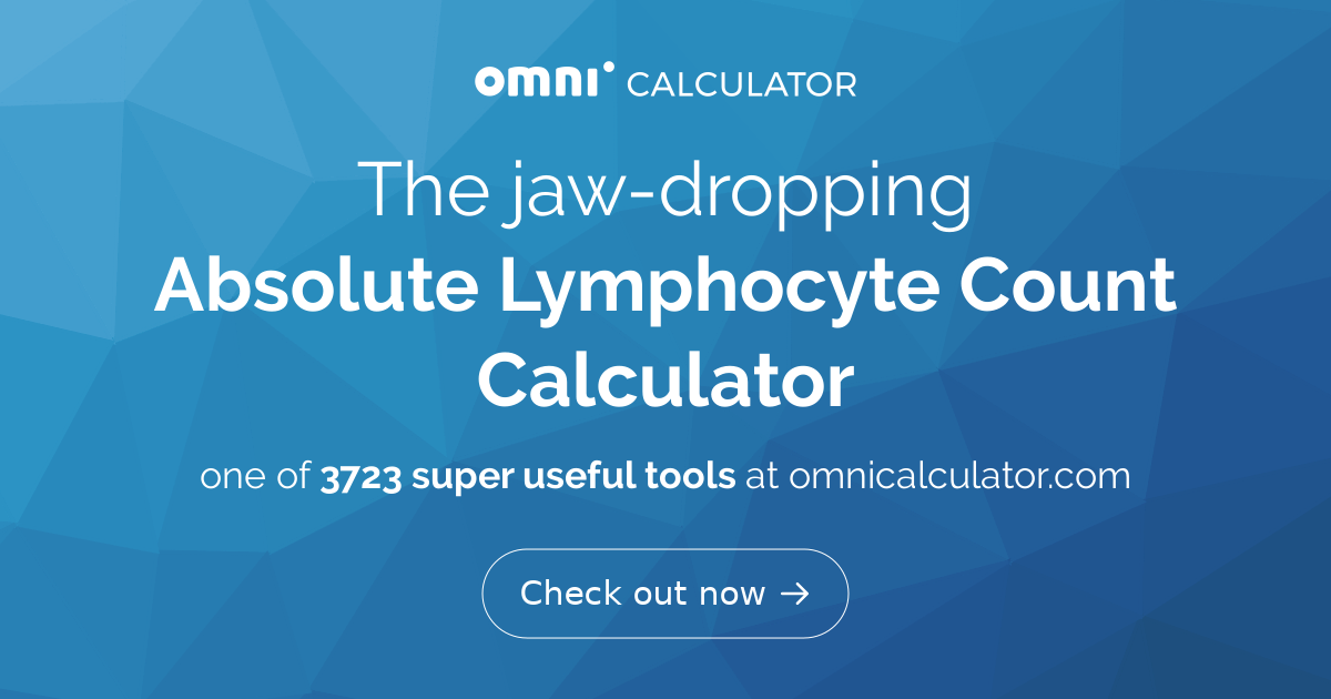 Absolute Lymphocyte Count Calculator