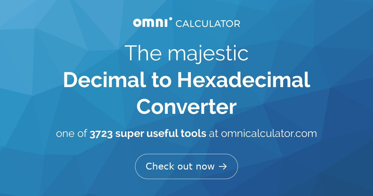 Decimal to Hexadecimal Converter
