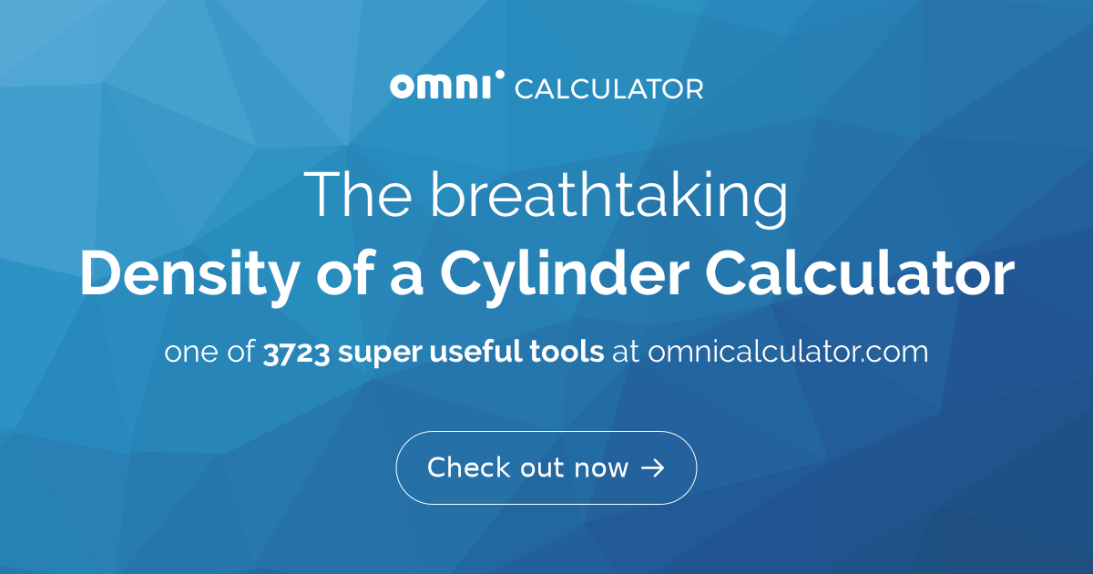 Density of a Cylinder Calculator