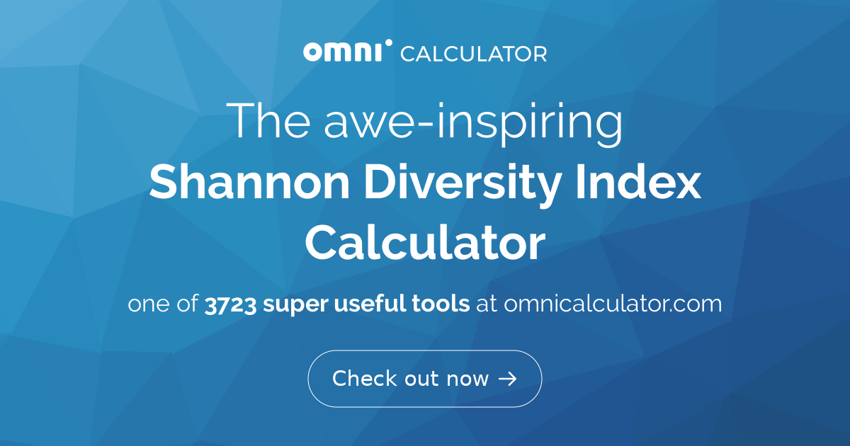 Shannon Diversity Index Calculator