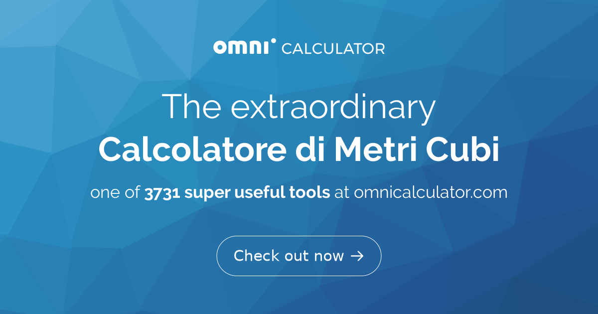 Calcolatore di Metri Cubi