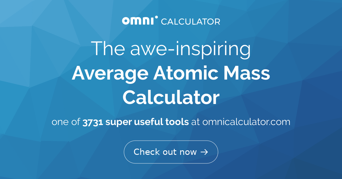 Average Atomic Mass Calculator