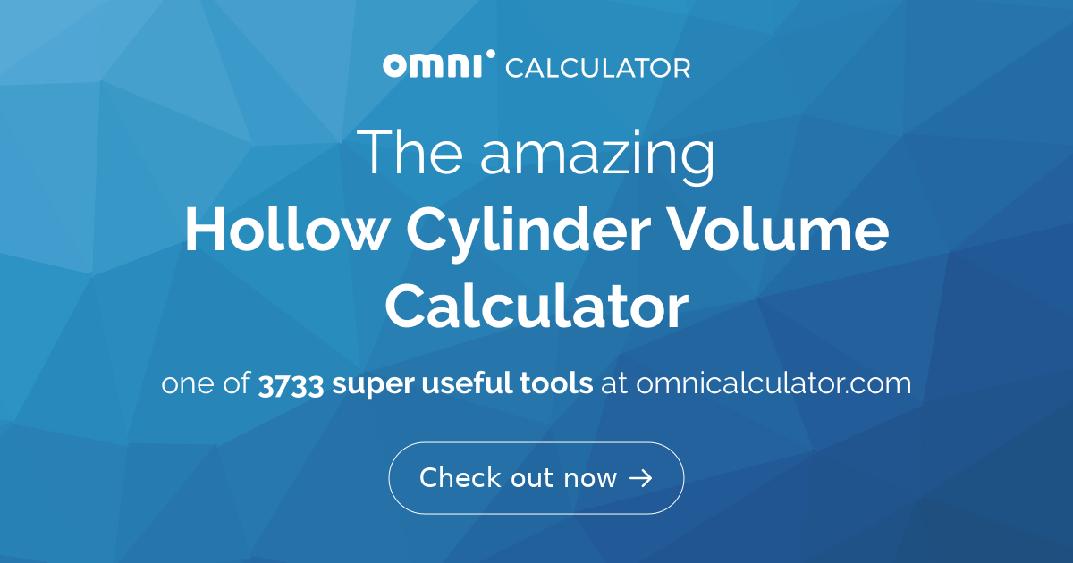 Hollow Cylinder Volume Calculator