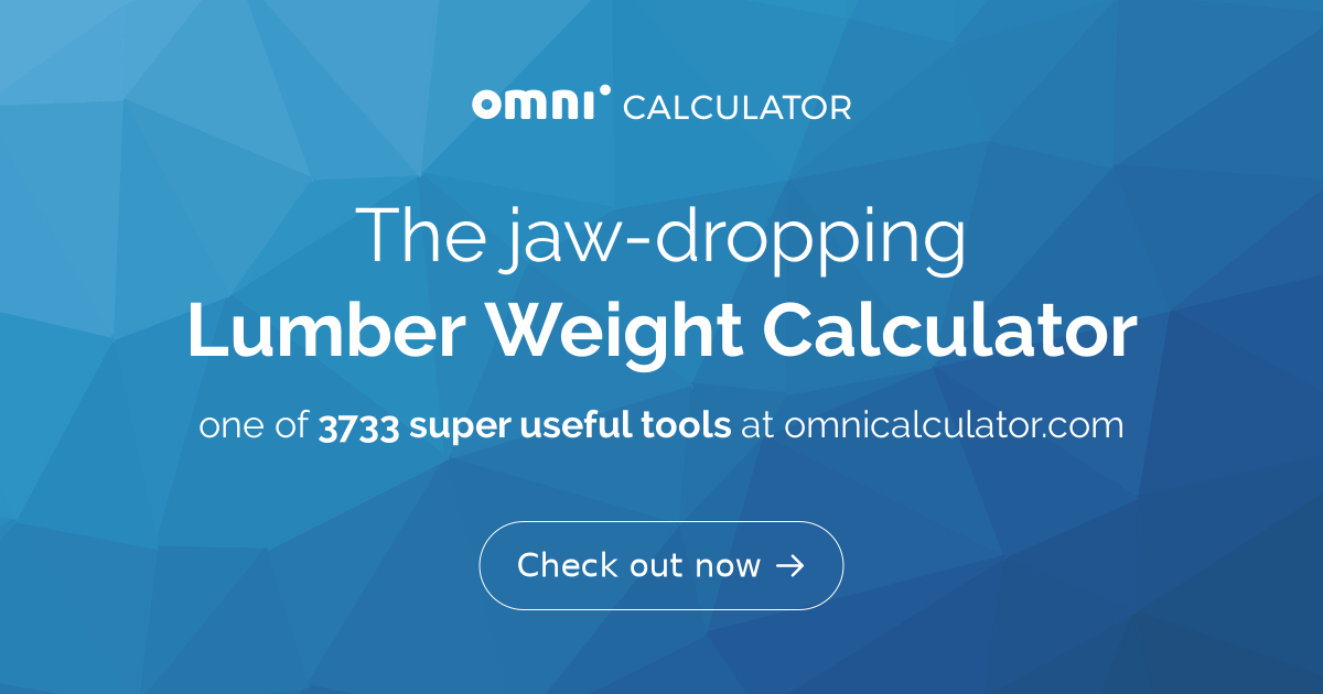 Lumber Weight Calculator