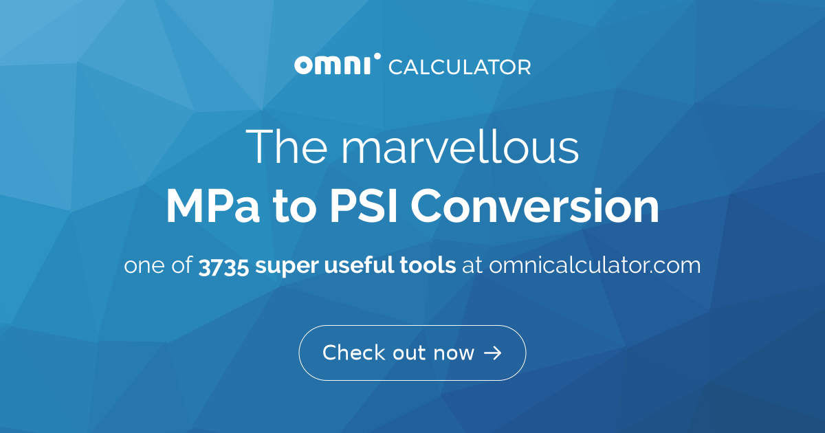 MPa to PSI Conversion