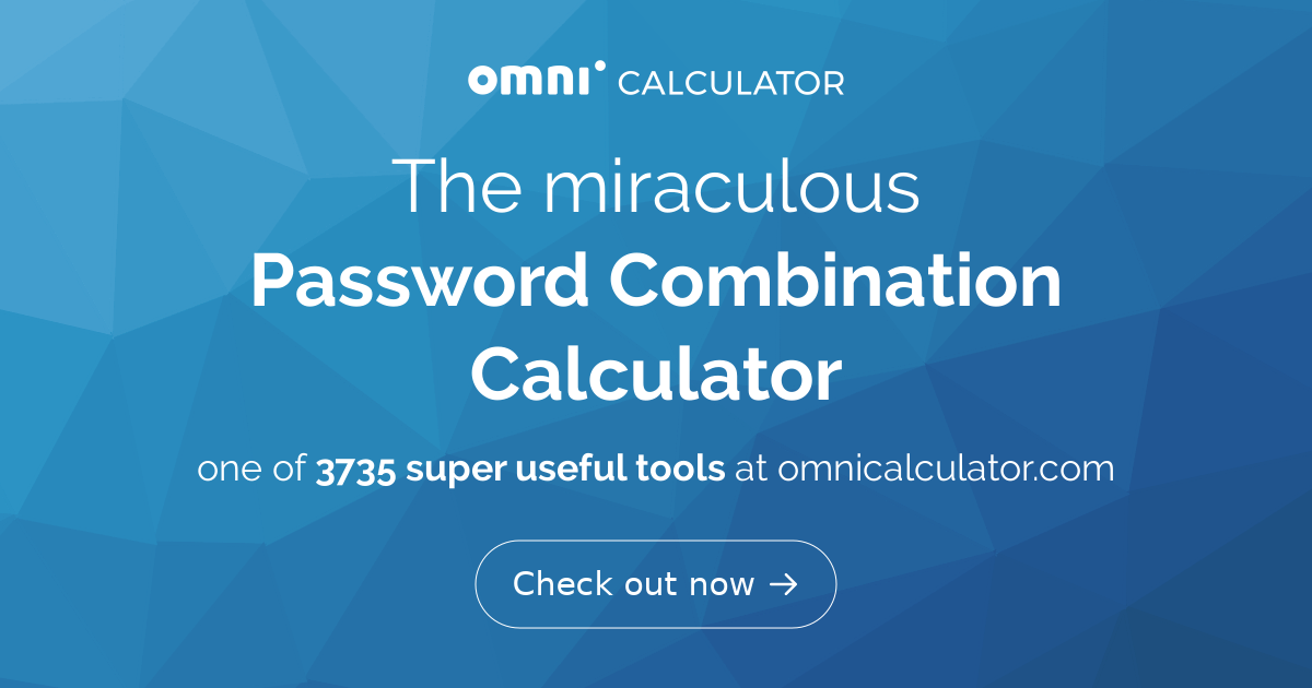 Password Combination Calculator