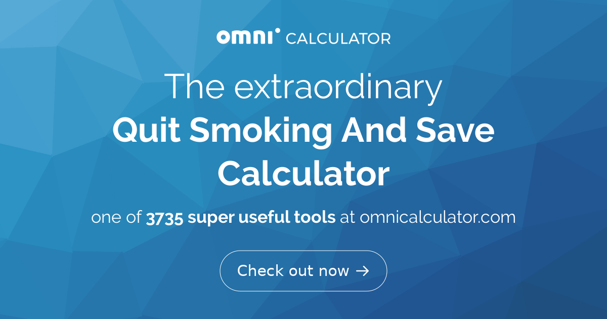 Quit Smoking And Save Calculator