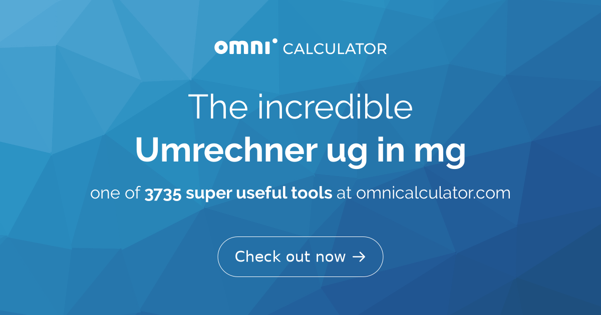 Umrechner ug in mg