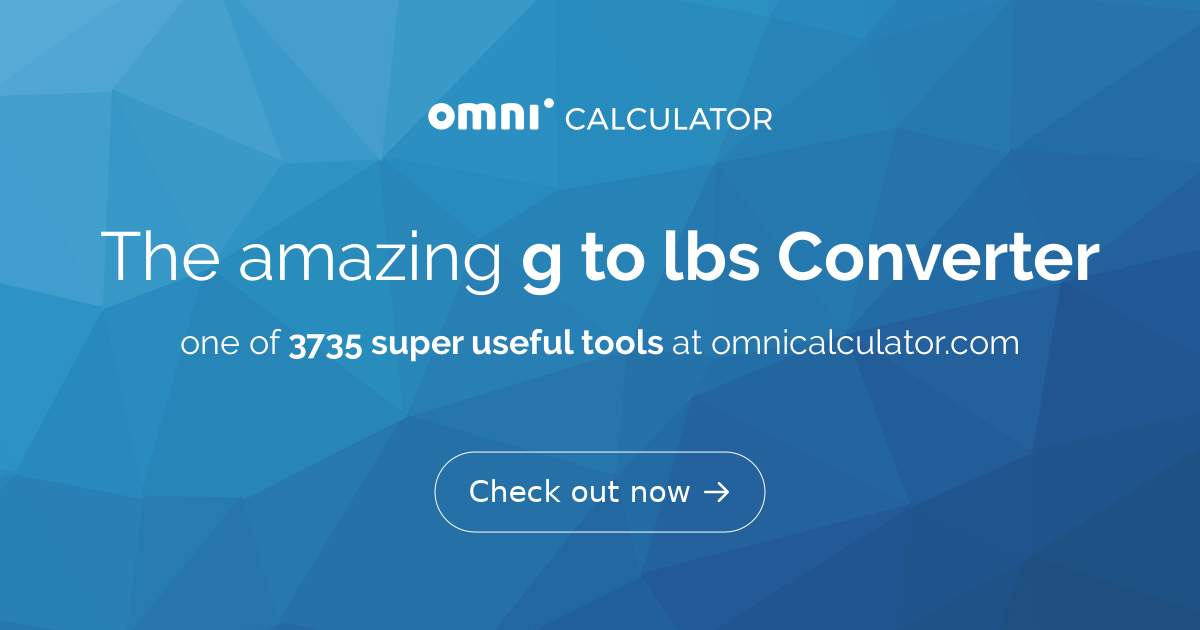 g to lbs Converter