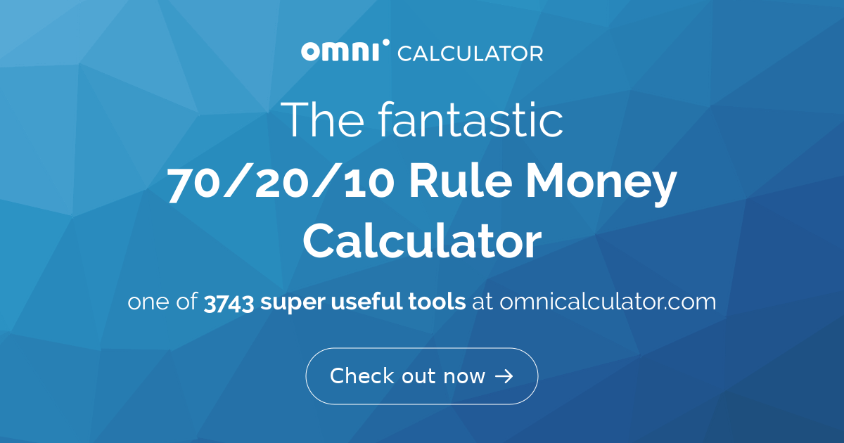 70/20/10 Rule Money Calculator | Smart Budgeting