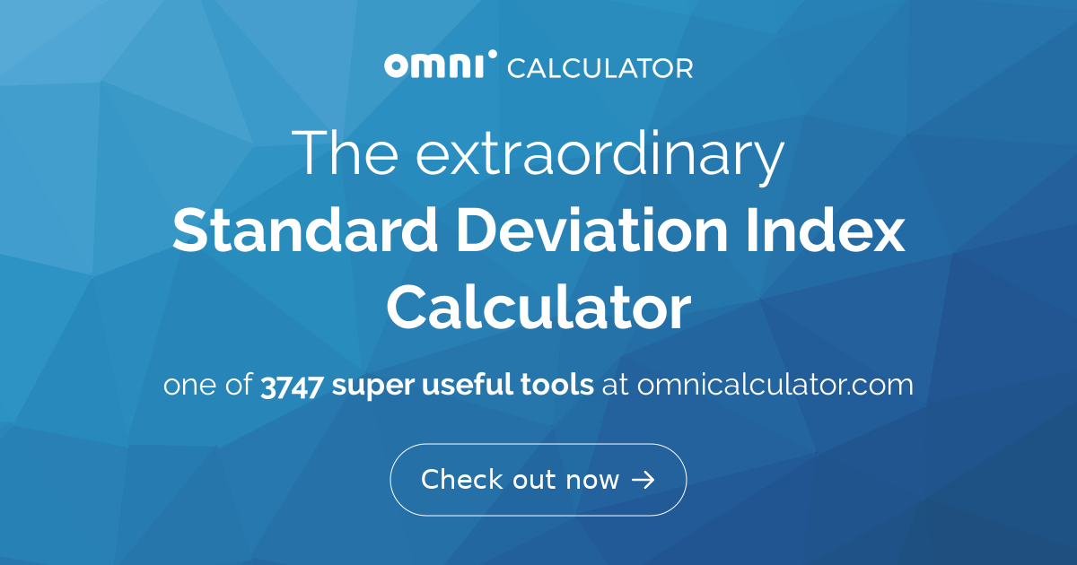 Standard Deviation Index Calculator