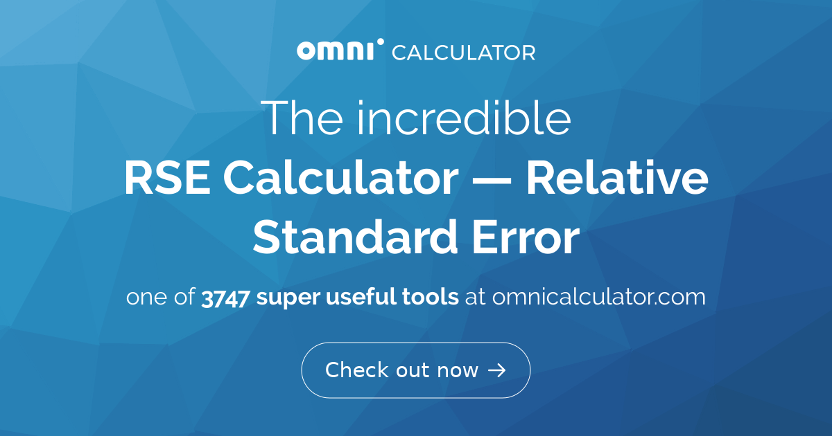 RSE Calculator | Relative Standard Error
