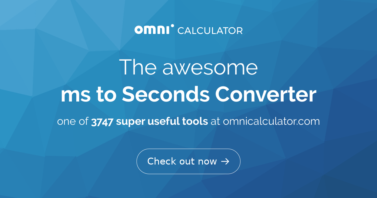 ms to Seconds Converter