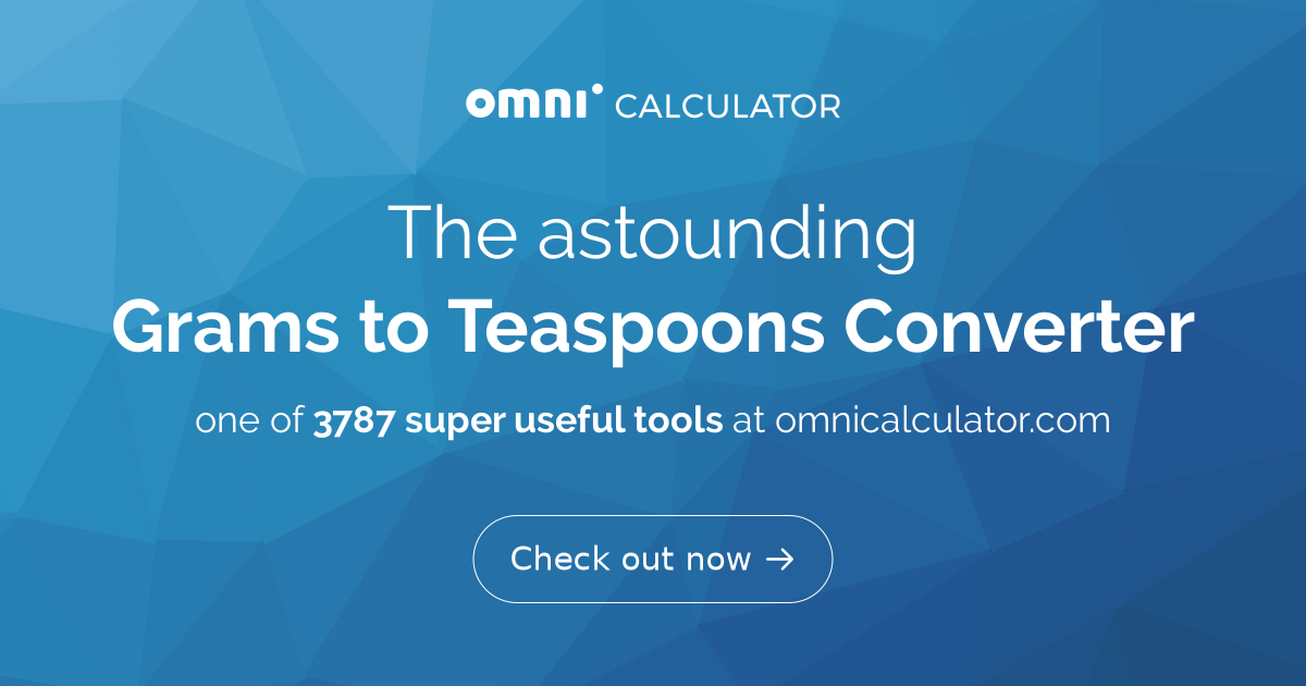 Grams to Teaspoons Converter