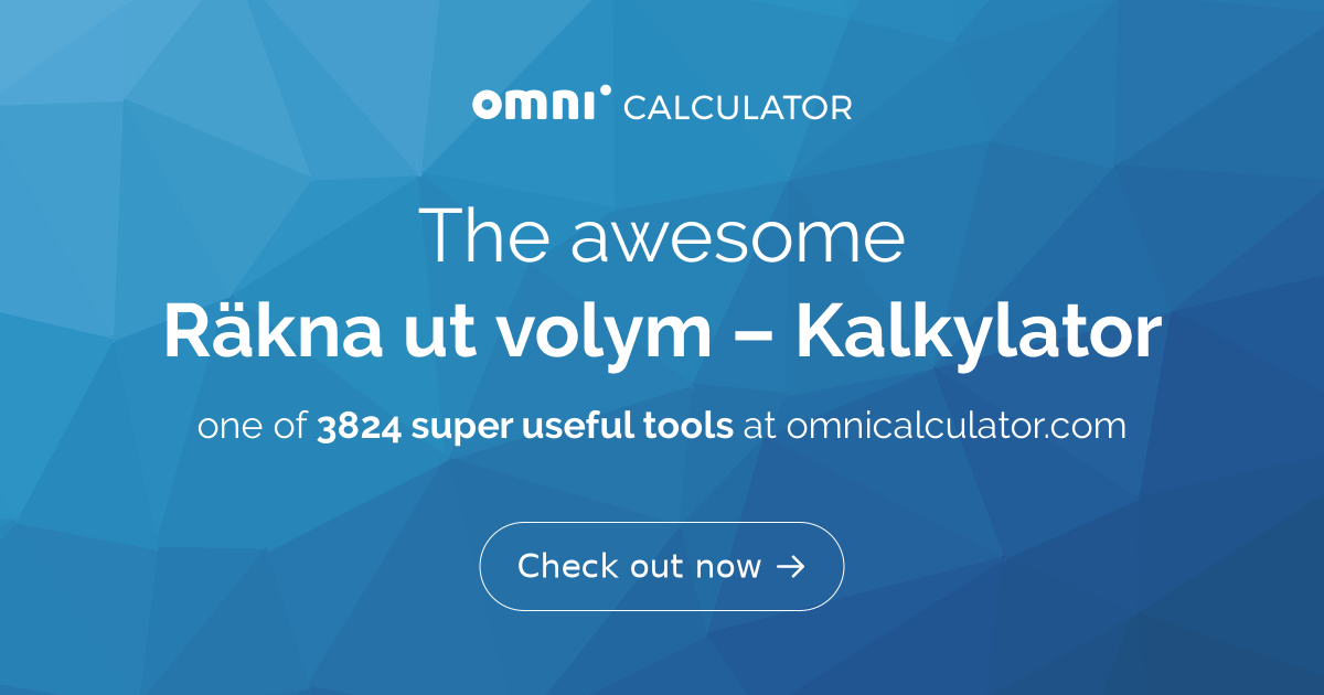 Räkna ut volym – Volymberäkning