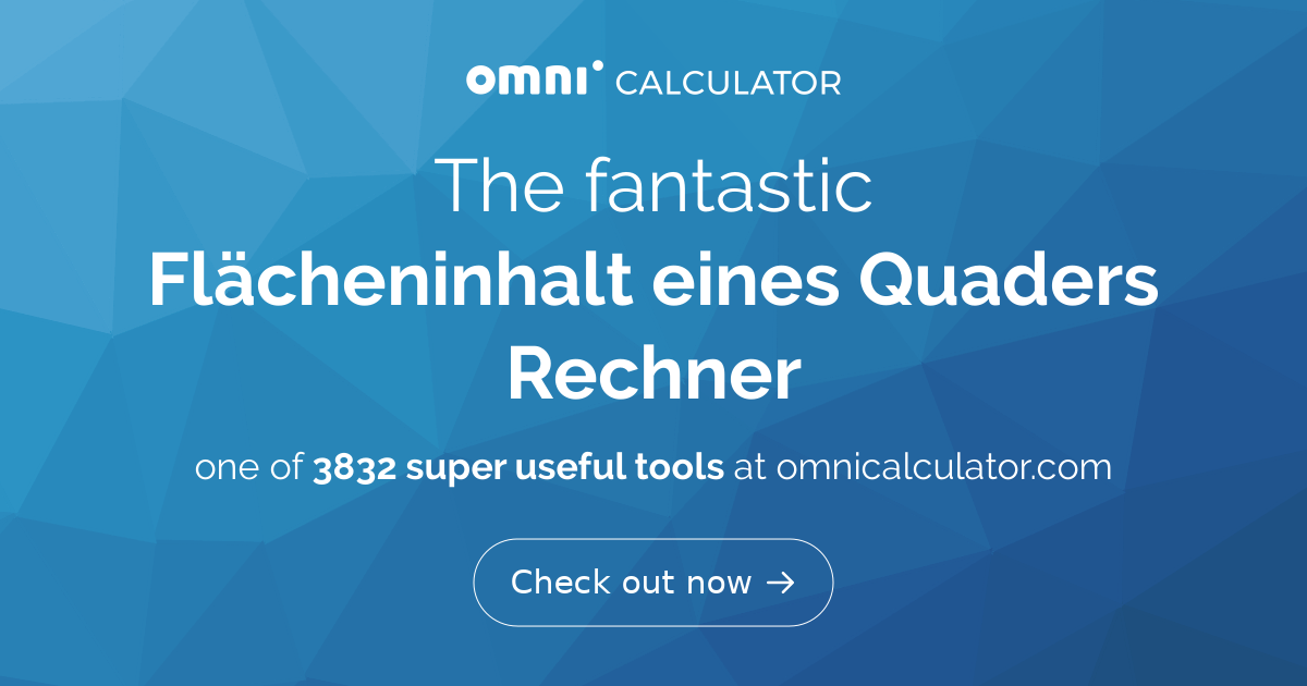 Flächeninhalt eines Quaders Rechner